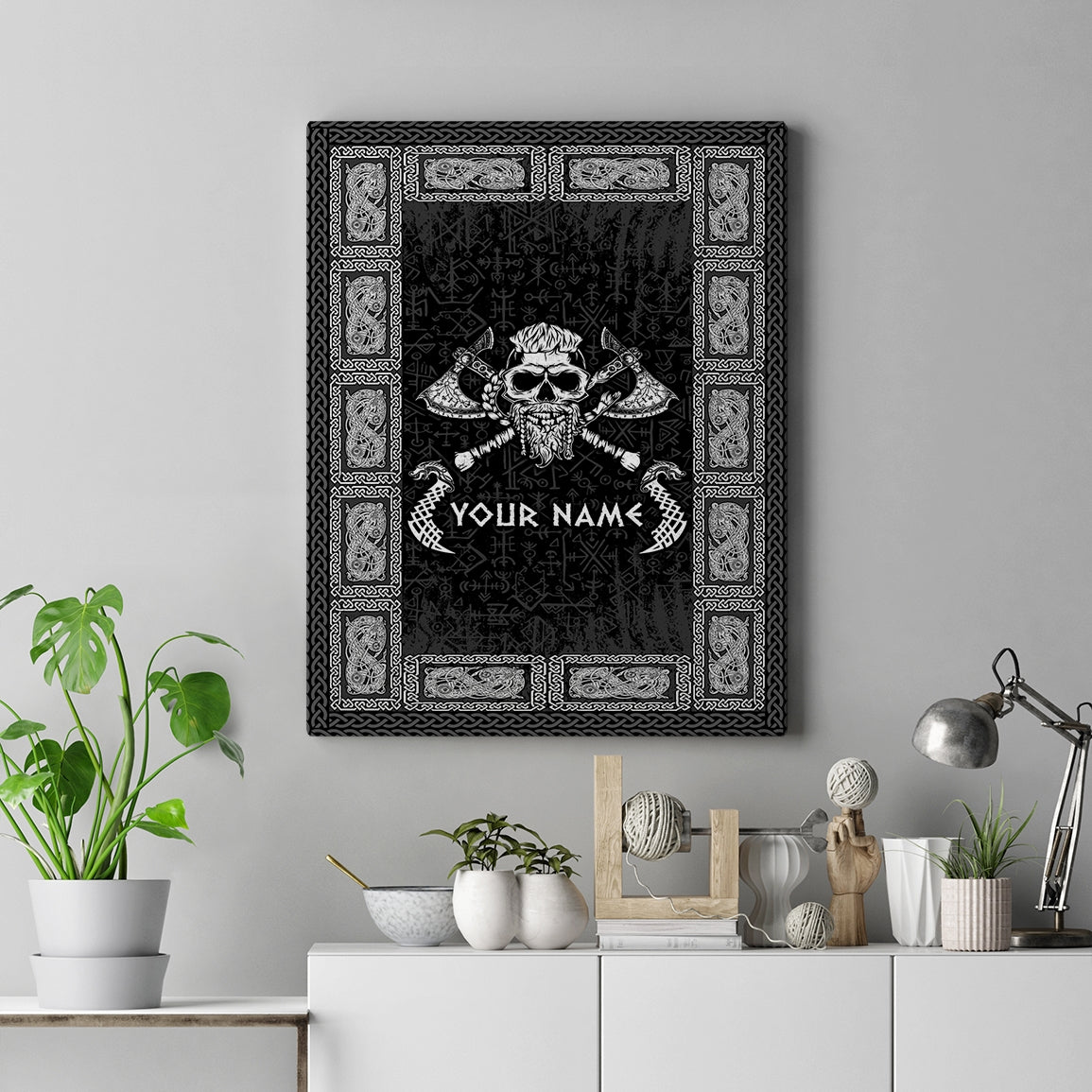 Personalized Custom Name Viking Canvas Odin God Celtic Scandinavian ...