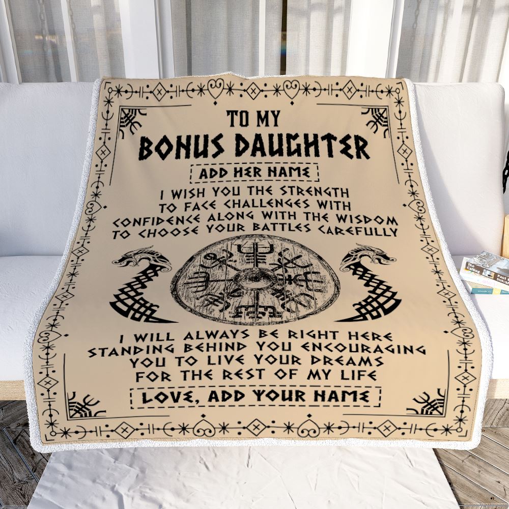 Personalized To My Bonus Daughter Viking Blanket From Stepmother Dad I ...