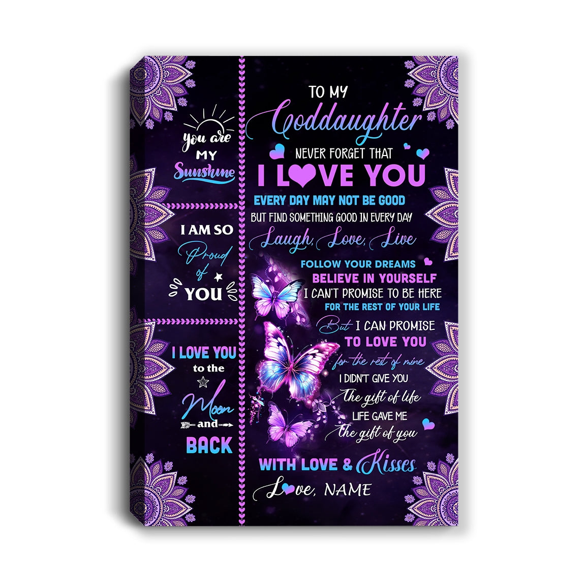 Personalized To My Goddaughter Canvas From Aunt Uncle Never Forget That ...