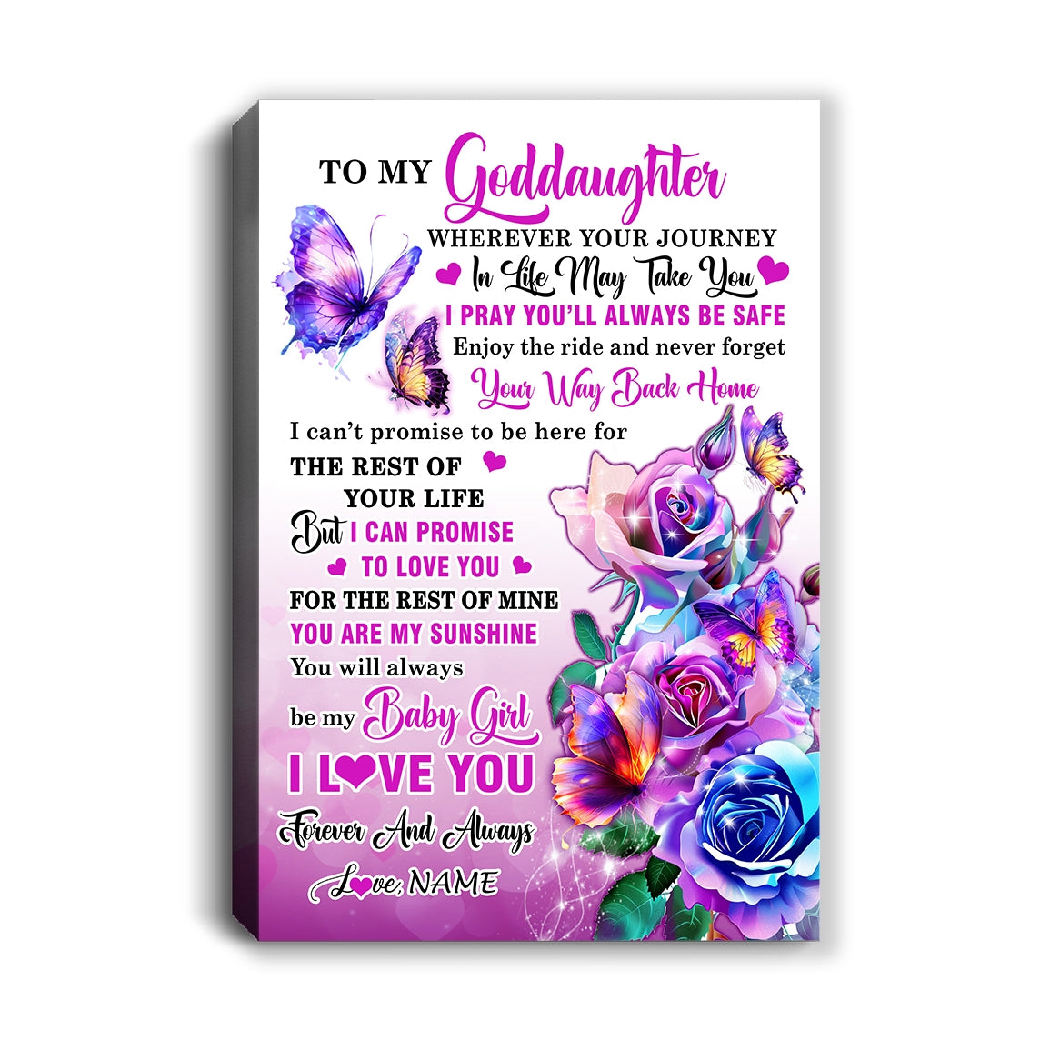 Personalized To My Goddaughter Canvas From Godfather Wherever Your ...