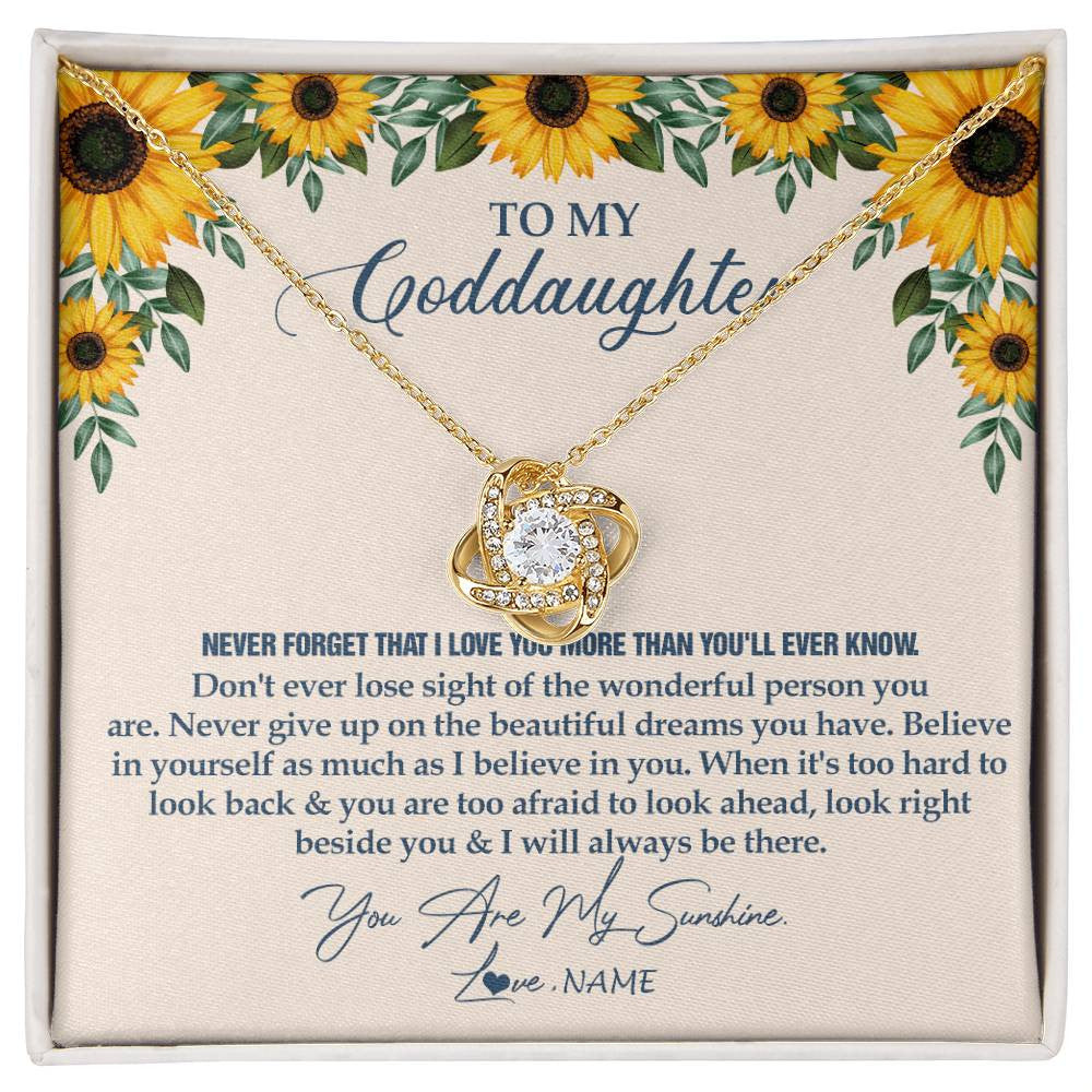 Personalized To My Goddaughter Necklace From Godmother Sunflower You ...