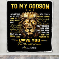 Personalized To My Godson Blanket From Aunt Uncle Godmother You Will ...