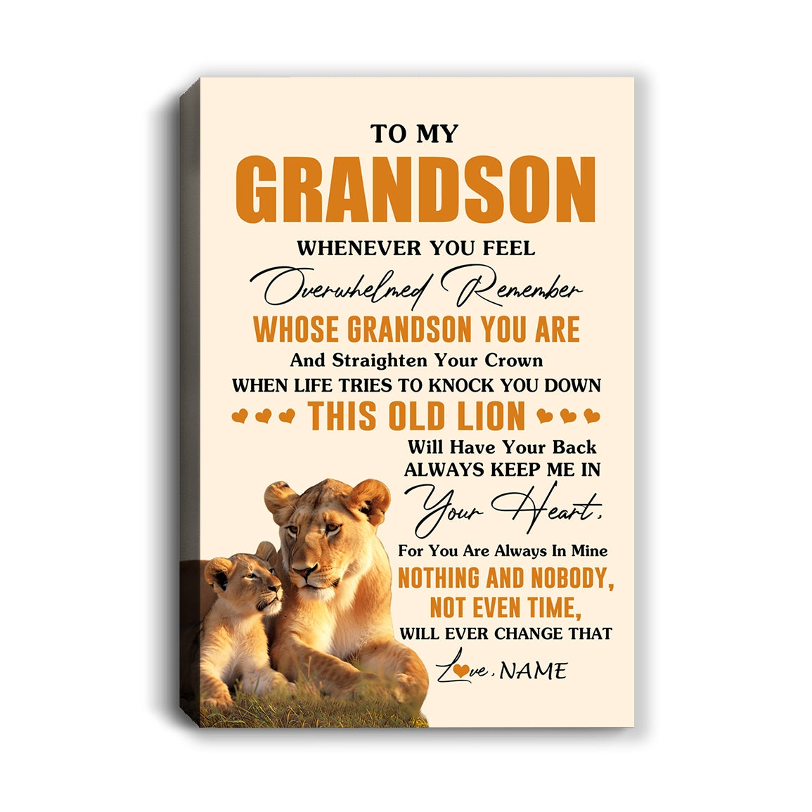Personalized To My Grandson Canvas From Grandma Granny Whenever You ...
