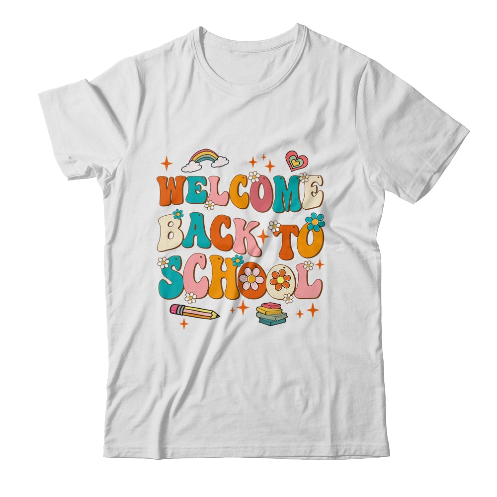 Welcome Back To School First Day Of School Teacher Groovy Shirt ...