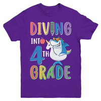 Diving Into 4th Grade Back To School Shark Youth Shirt - Teecentury.com