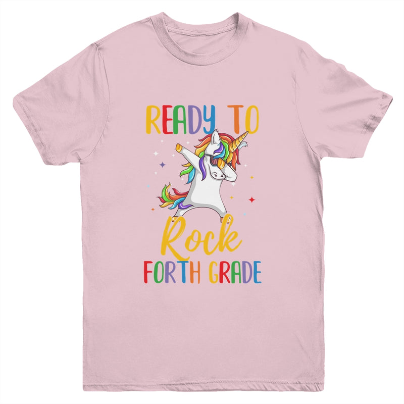 Dabbing Ready To Rock 4th Grade Unicorn Back To School Youth Shirt ...