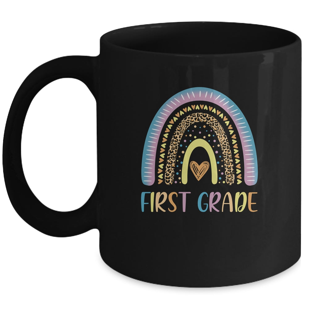 First Grade Rainbow Leopard Girls Teacher Team 1st Grade Ceramic Mug ...