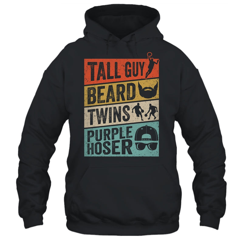 Funny For Kids Dude Tall Guy Beard Twins Purple Hoser Shirt & Hoodie ...
