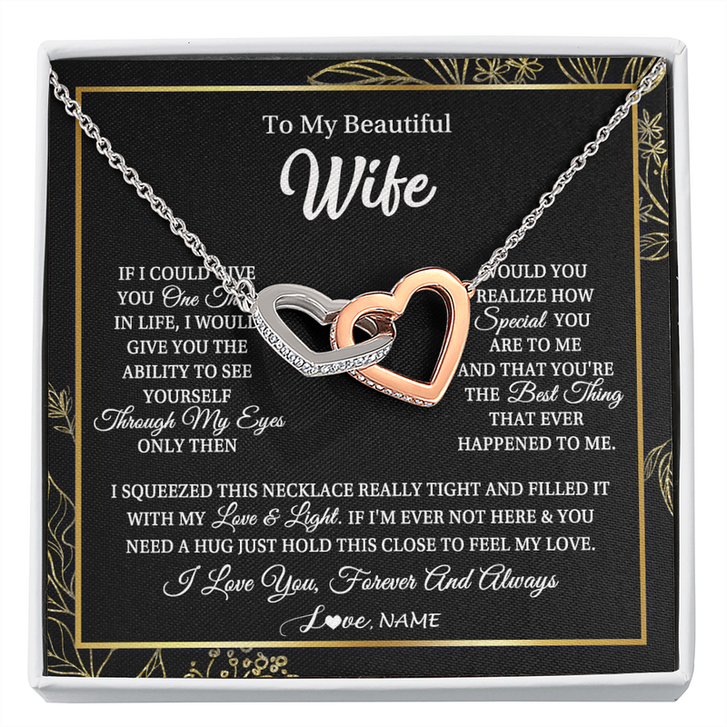 Personalized To My Beautiful Wife Necklace From Husband Feel My Love ...