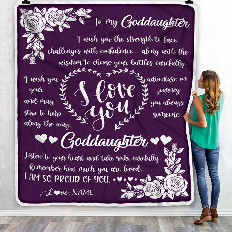 Personalized To My Goddaughter Blanket From Godmother I Wish You The ...