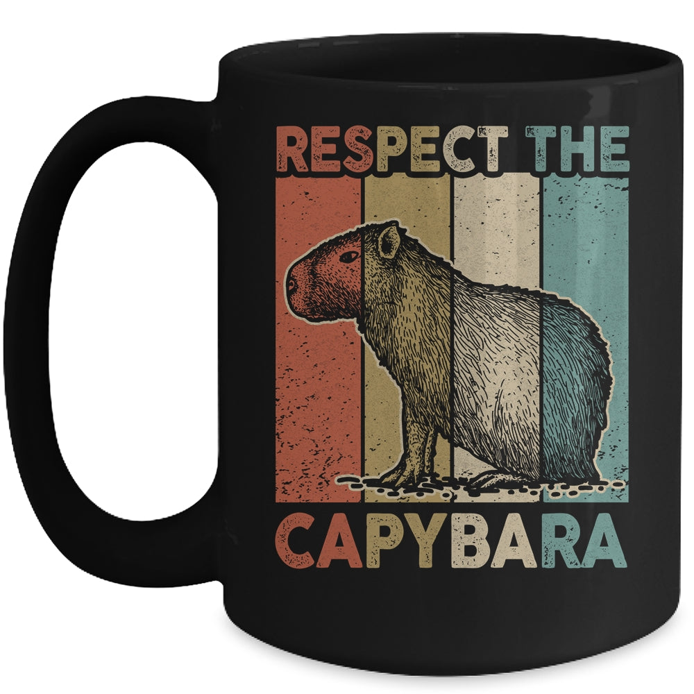 Respect The Capybara Animal Funny Capybara Lover Ceramic Mug 11oz 15oz ...