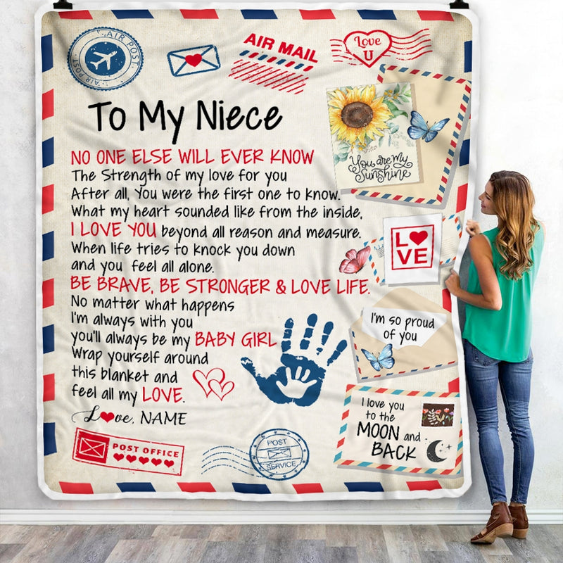 Personalized To My Niece From Aunt Auntie Blanket Letter Airmail The ...